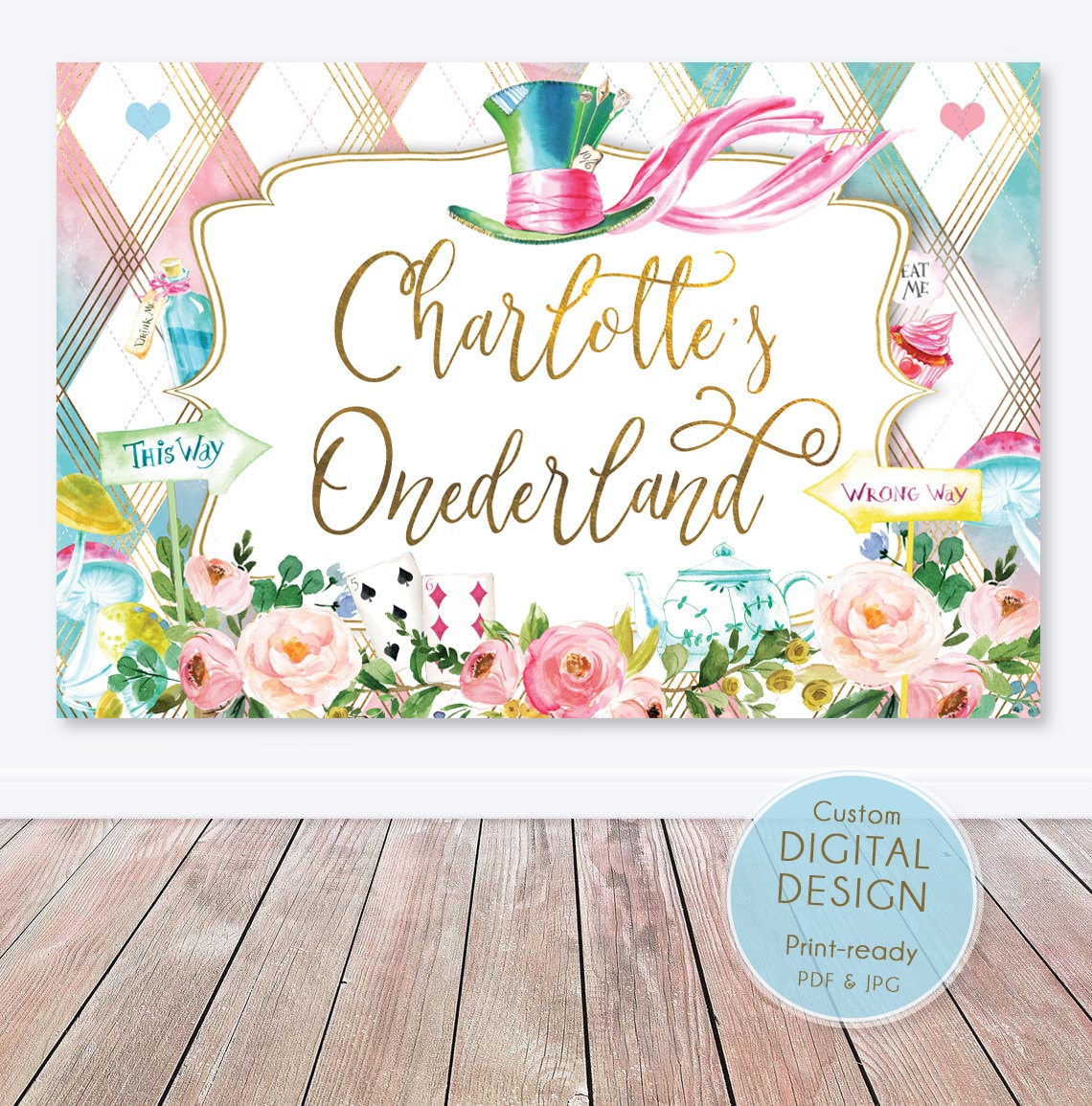 Alice in Wonderland Party Signs, Set of Printable Signs, Decor ...
