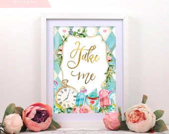 Alice in Wonderland Drink Me Sign Decor Onederland Girl's | Etsy