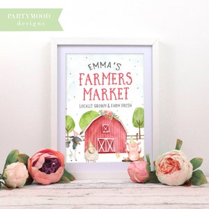 Farm Birthday Signs, Set of 6, Fun Signs, Farm Animals Table Decor, Boy ...