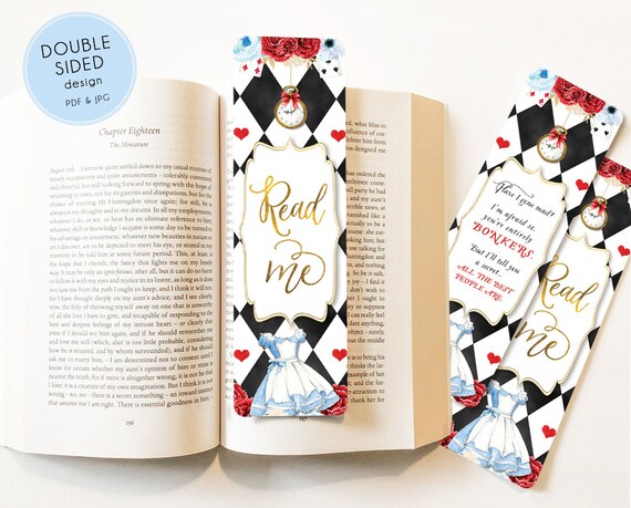 Alice in Wonderland Bookmarks Onederland Girl's 1st | Etsy