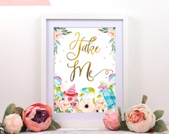 Alice in Wonderland Drink Me Sign Decor Onederland Girl's | Etsy