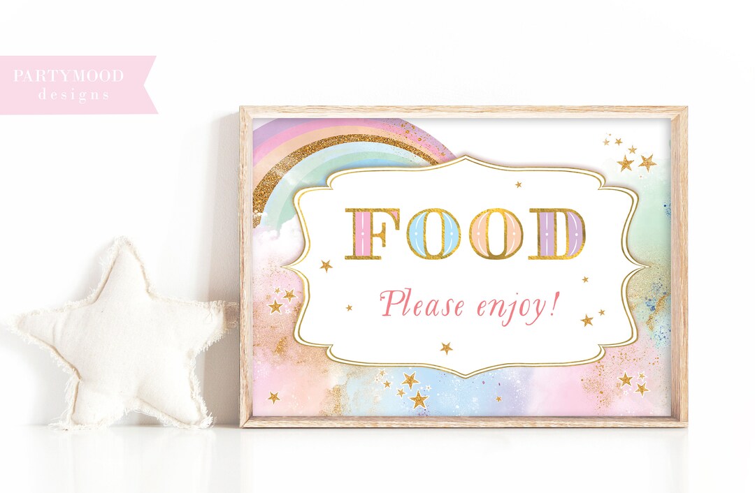 Food Rainbow Sign, Fun Rainbow Sign, Magical Party Decor, Unicorn Girl ...
