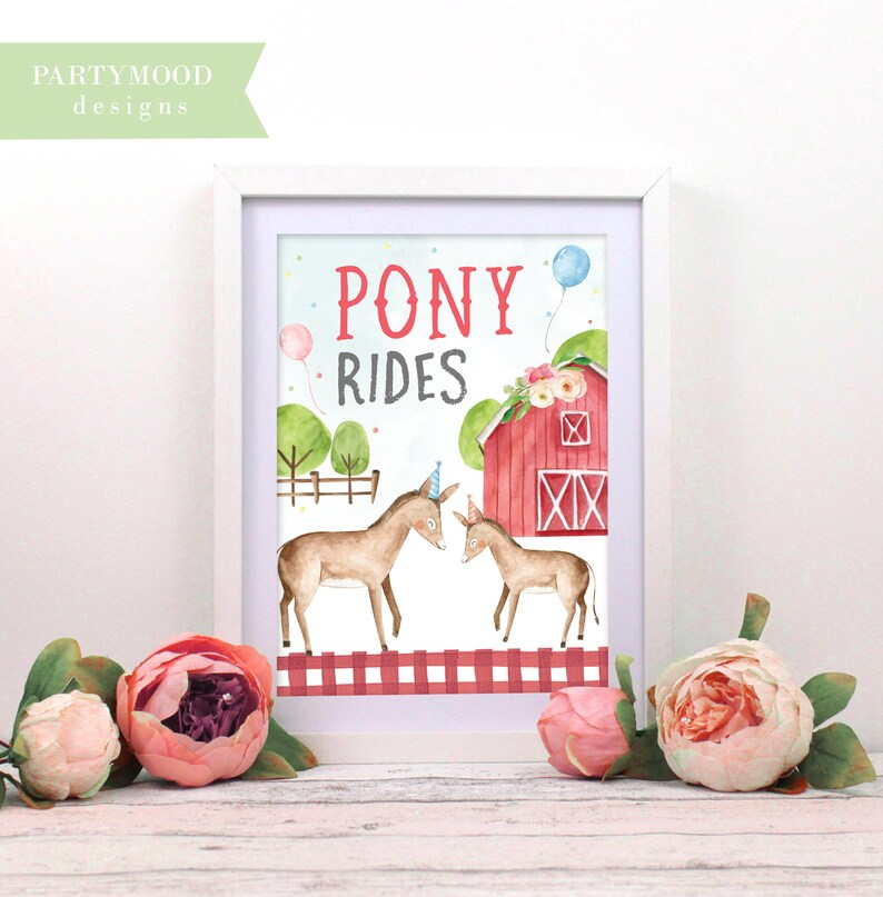 Pony Rides Farm Sign Fun Farm Signs Farm Animals Table - Etsy