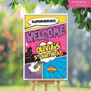 Superhero Party Signs, Food Drinks Gifts Sign, Table Decor, Superhero ...