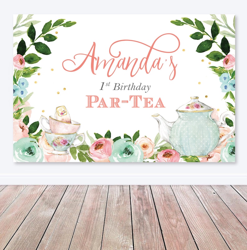 Floral Tea Party Welcome Sign Girl 1st Birthday High Tea - Etsy