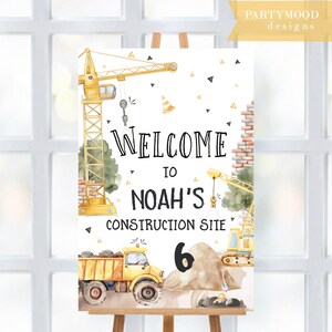 Editable Construction Welcome Sign, Reception, Construction Birthday ...