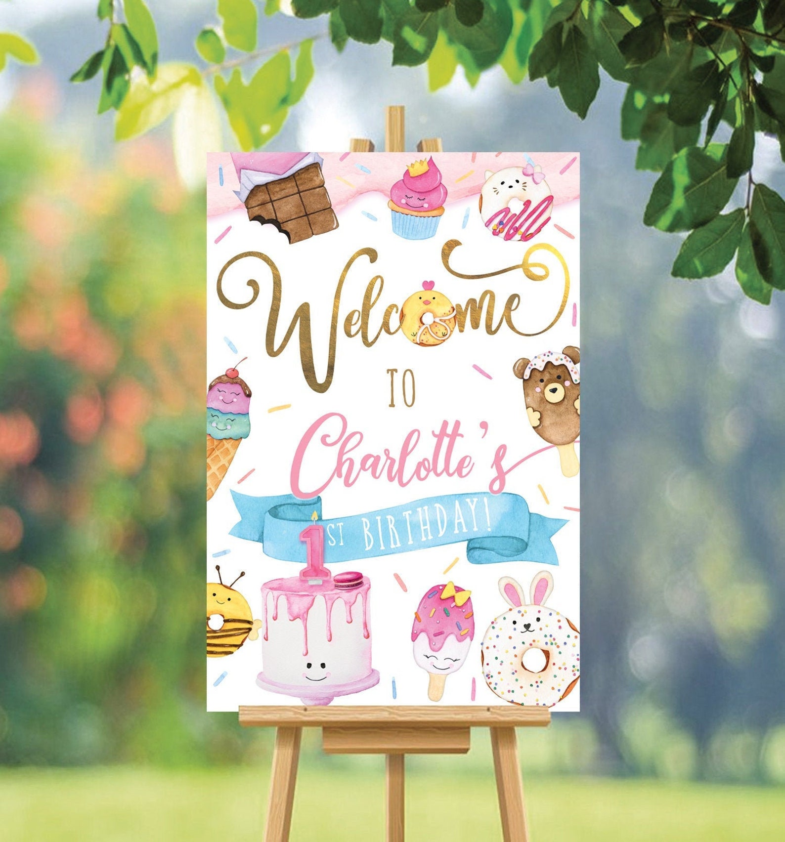Candy Welcome Sign Sweet One Sign Candyland Sweet - Etsy