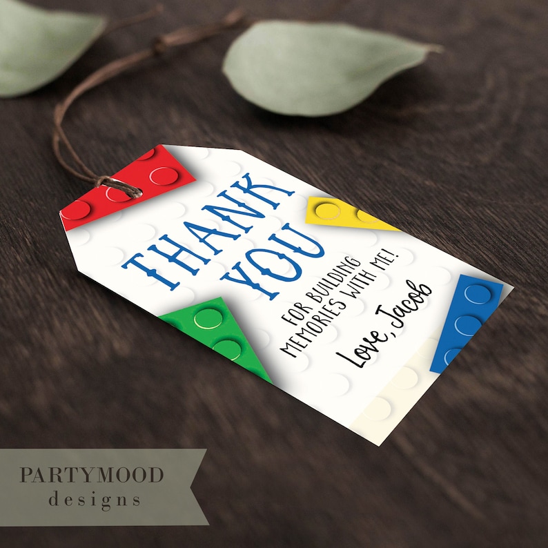 Blocks Favor Tags, Gift Tag, Favors Building Bricks, Blocks Birthday ...