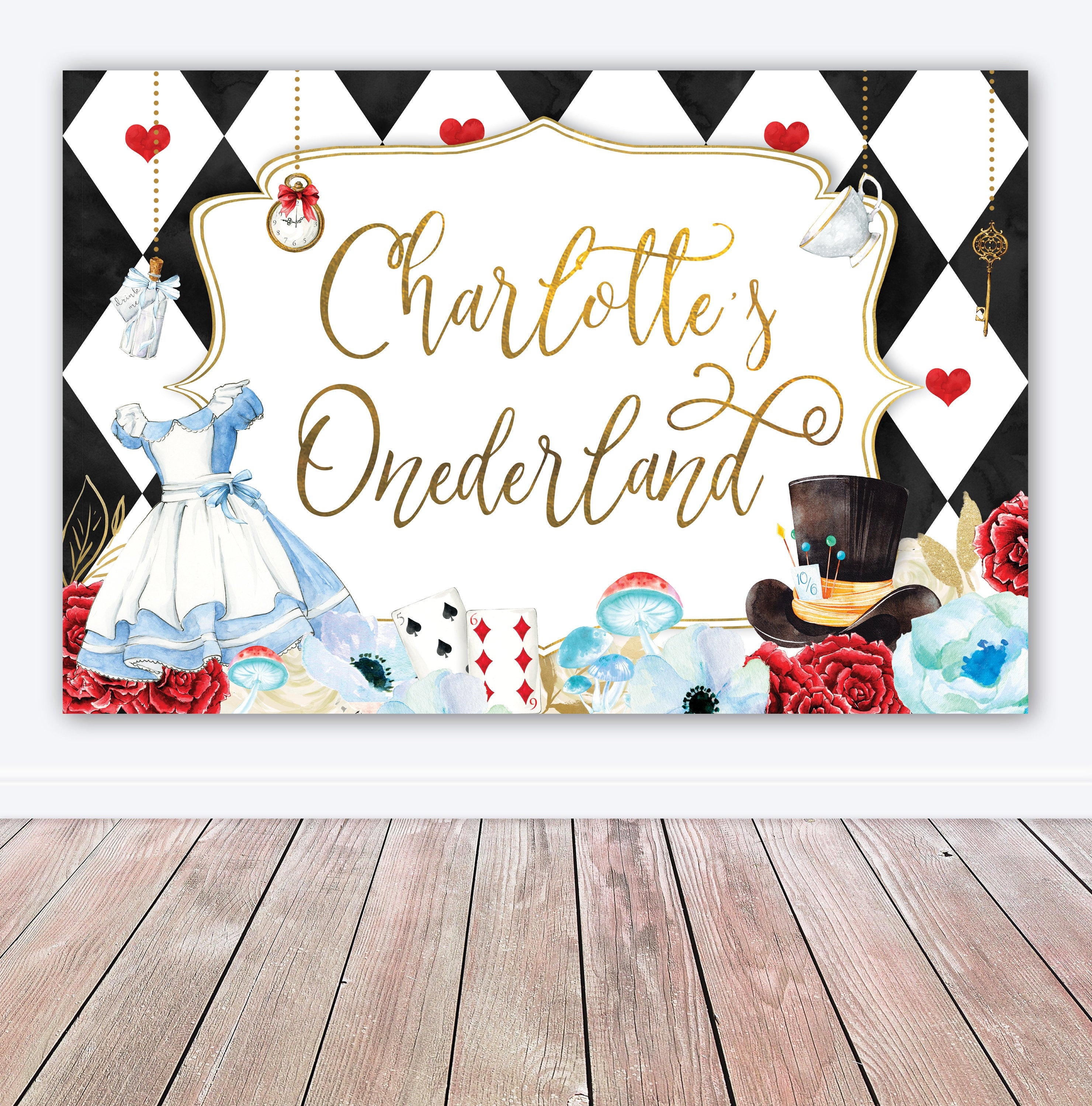 Alice in Wonderland Menu Party Decorations Onederland Party - Etsy