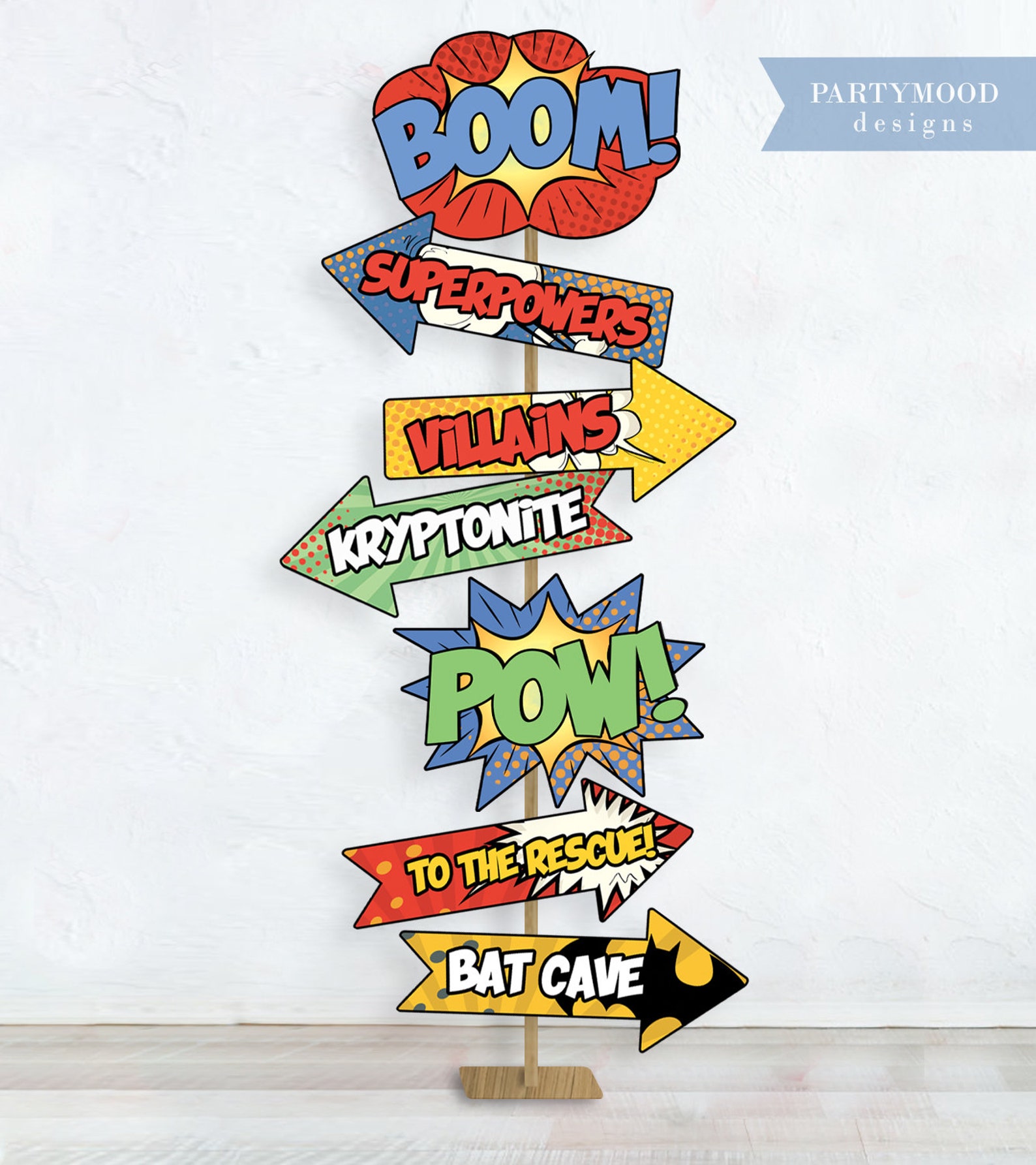Superheroes Party Signs, Drinks Gifts Food Favors Sign Table Decor ...