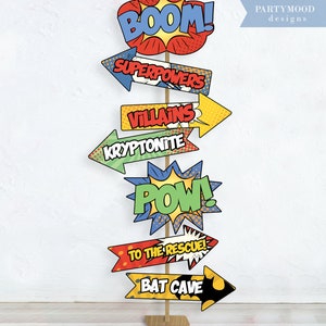 Superheroes Party Signs, Drinks Gifts Food Sign, Table Decor, Superhero ...