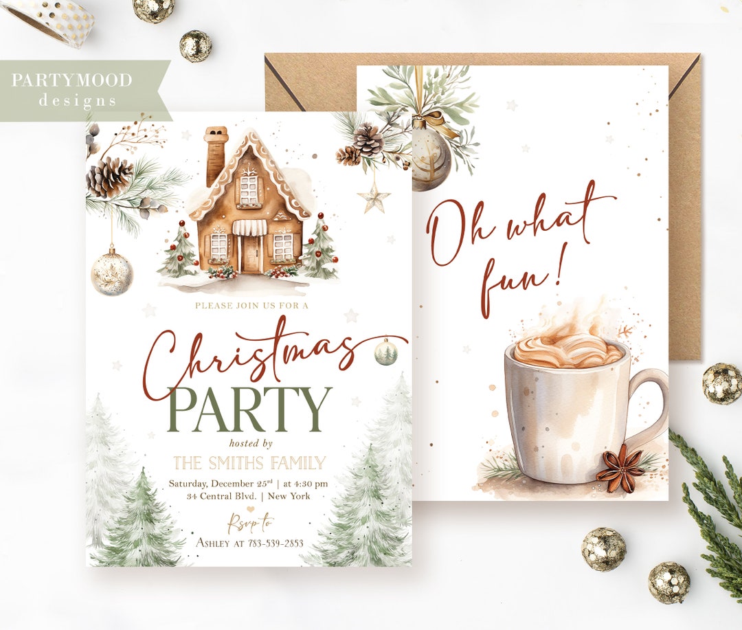 Editable Christmas Party Invitation Christmas Party Invite Christmas ...