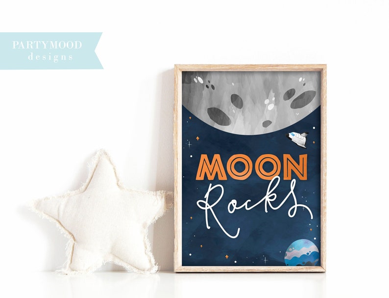 Moon Rocks Space Sign Outer Space Theme Fun Signs First Trip | Etsy
