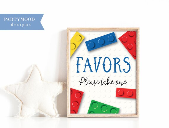 Bricks Favor Sign Building Blocks Birthday Sign Fun Blocks - Etsy