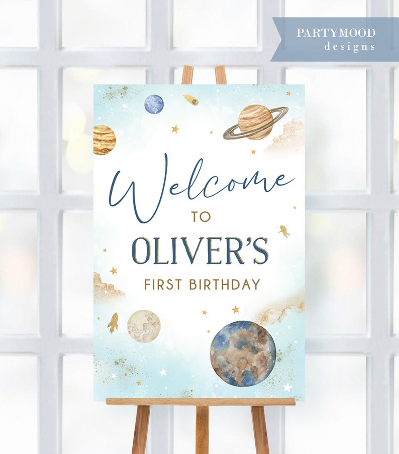 Space Welcome Sign Outer Space First Birthday Space Theme - Etsy