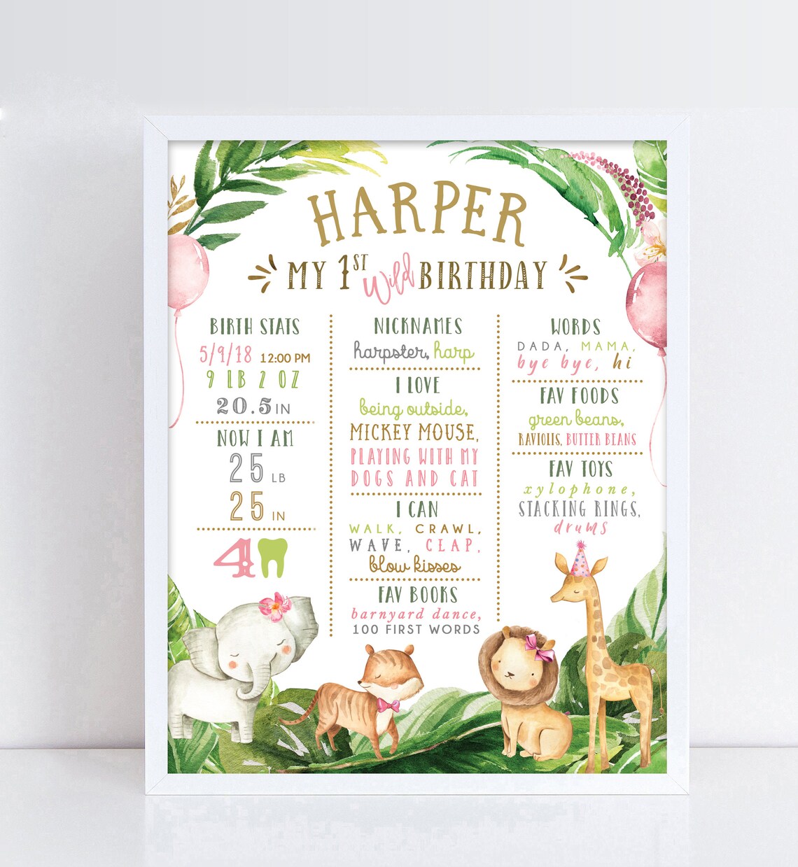 Safari Birthday Signs Set of 3 Fun Signs Wild One Safari | Etsy