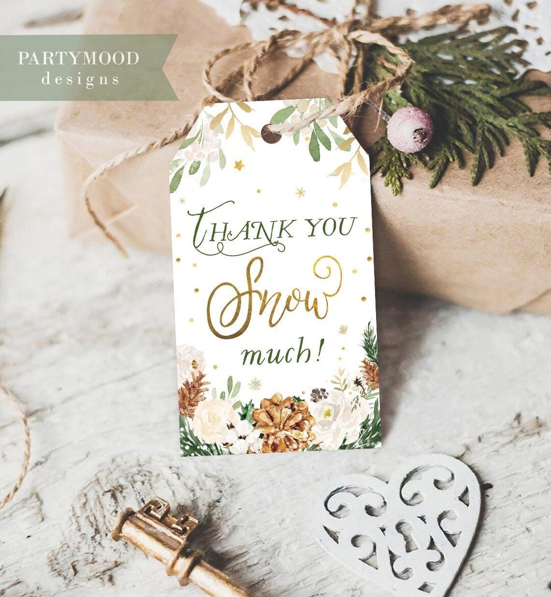 Winter Favor Tags Thank You Tag Snow Much Baby It's - Etsy