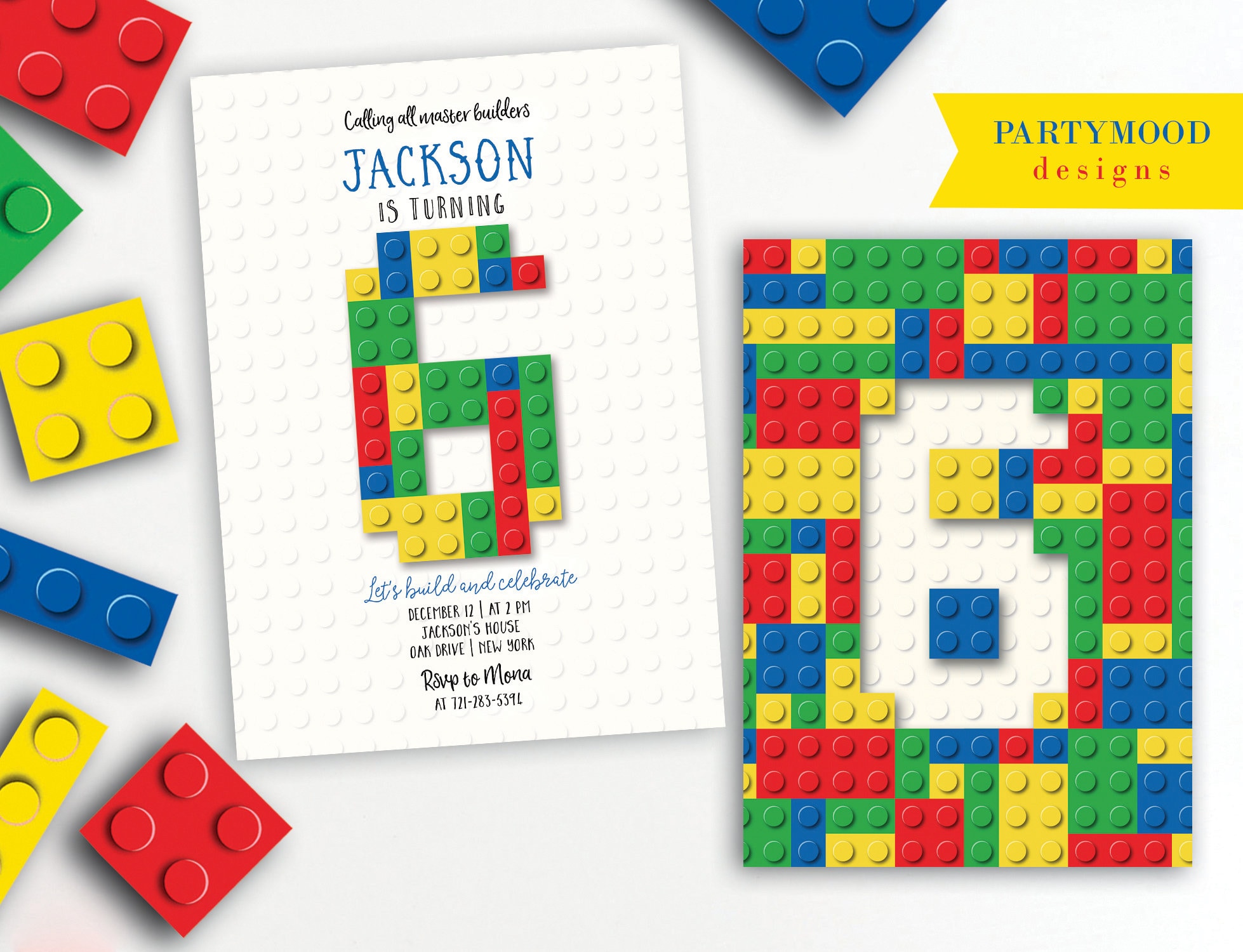 Editable Building Blocks Invitation Blocks Birthday Party - Etsy