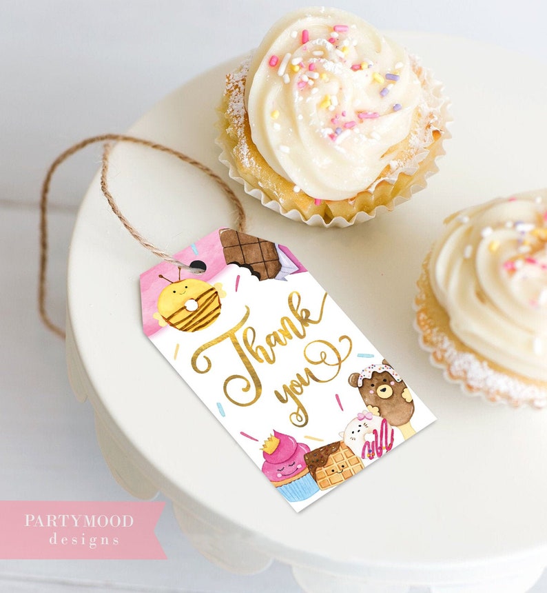 Candy Birthday Favor Tags Thank You Tag Sweet One - Etsy