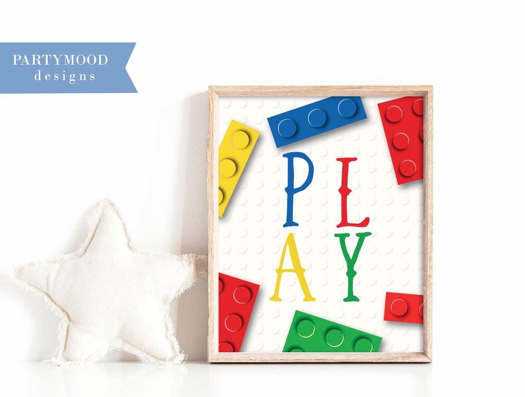 Bricks Play Sign, Playroom, Building Blocks Birthday Sign, Fun Blocks ...