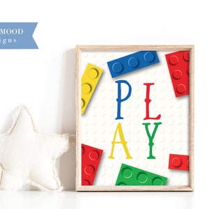 Bricks Play Sign, Playroom, Building Blocks Birthday Sign, Fun Blocks ...