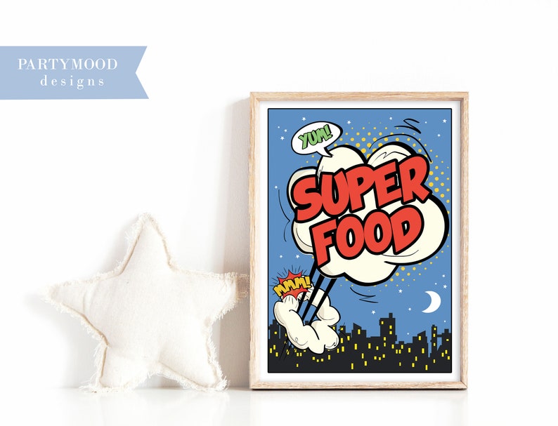 Superheroes Party Signs, Drinks Gifts Food Favors Sign Table Decor ...