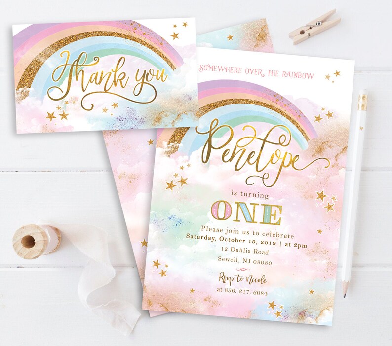 Rainbow Invitation Rainbow Birthday Invite Magical Party | Etsy