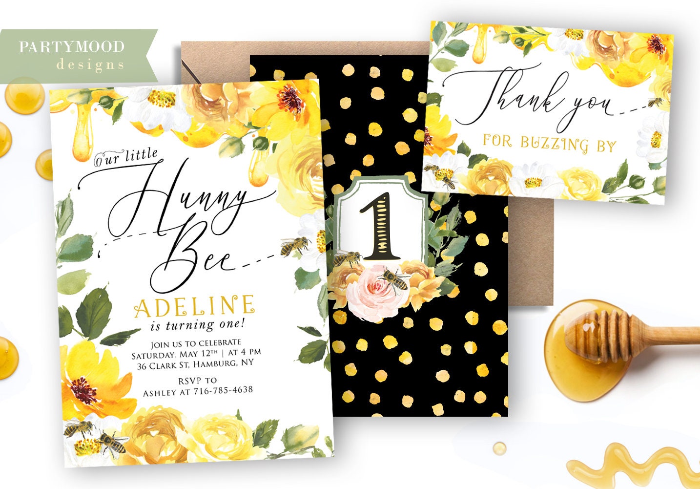 Bee Birthday Invitation Beehive Invite Little Honey Party - Etsy