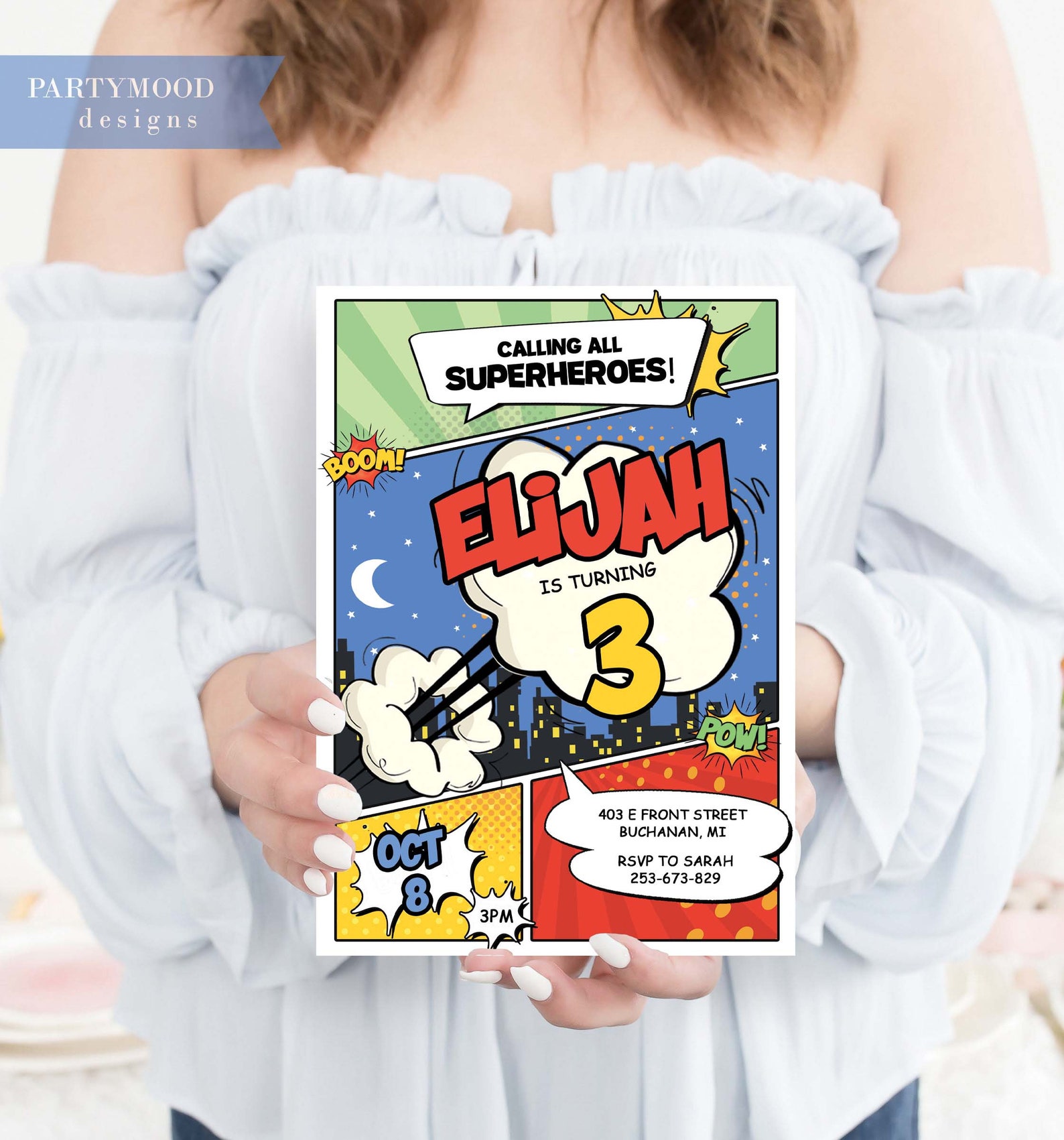 Editable Superheroes Birthday Invitation, Superhero Birthday Invite ...