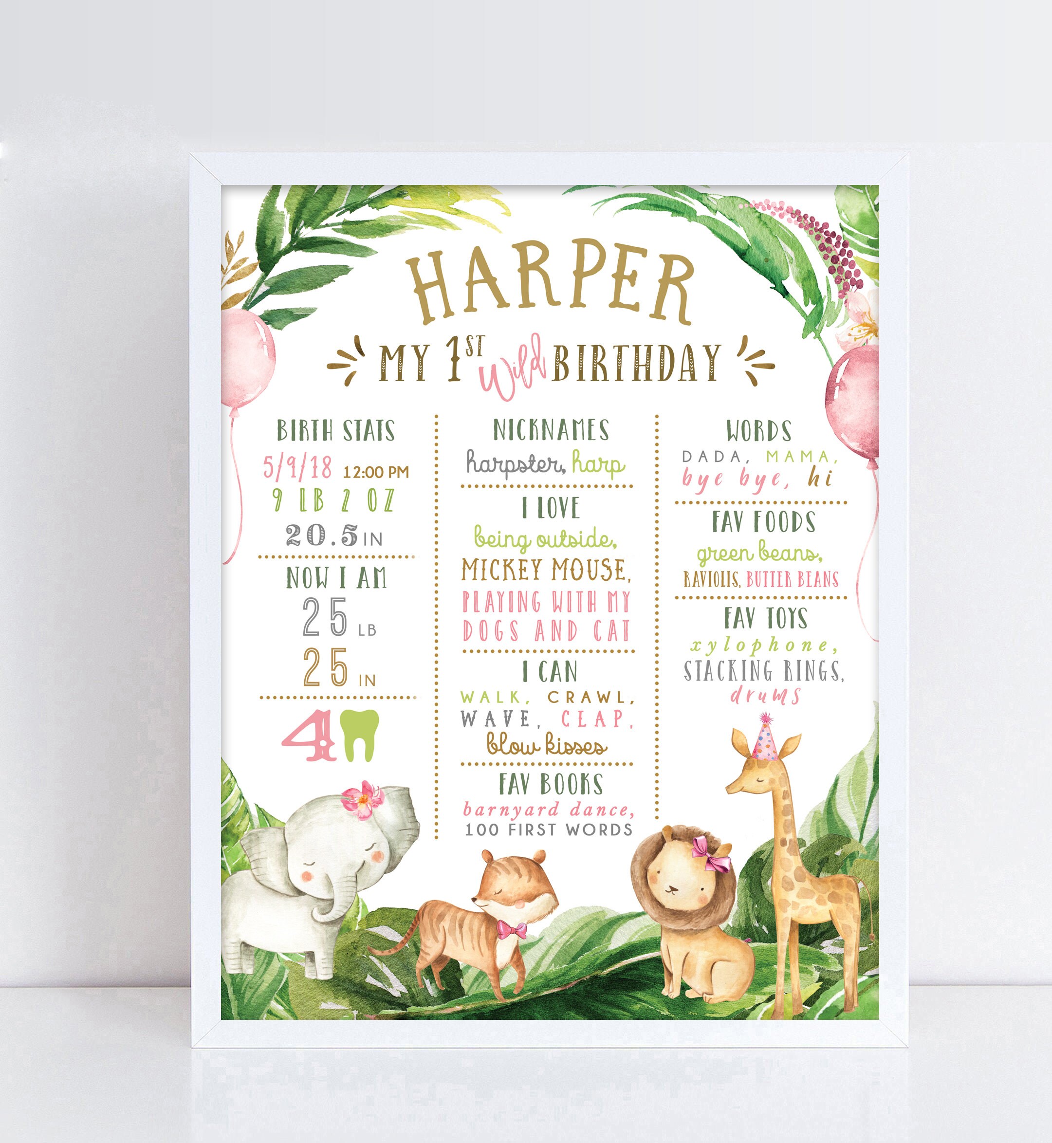 Two Wild Banner Safari Banner Girls 2nd Birthday Jungle | Etsy