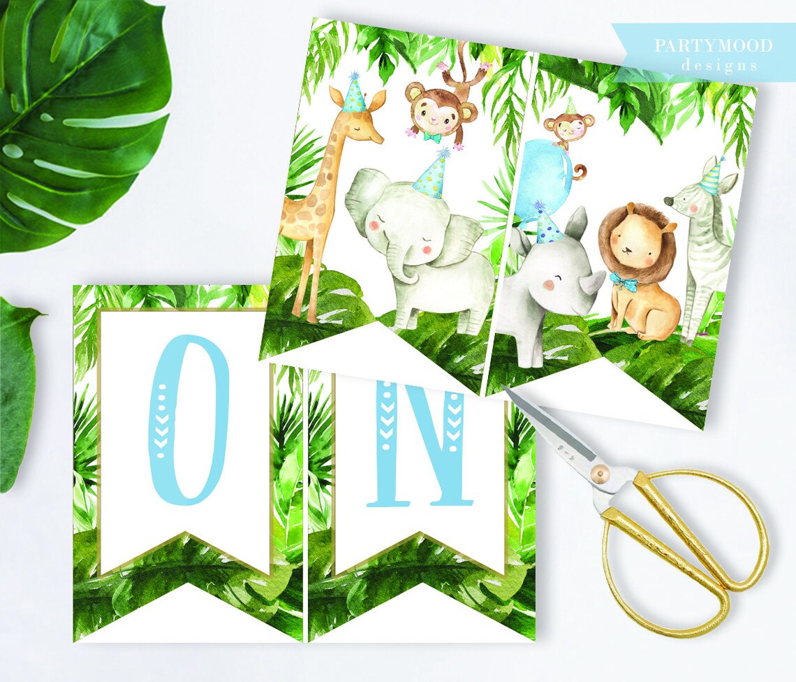 Safari ONE Banner Highchair Banner Wild One Boy 1st | Etsy