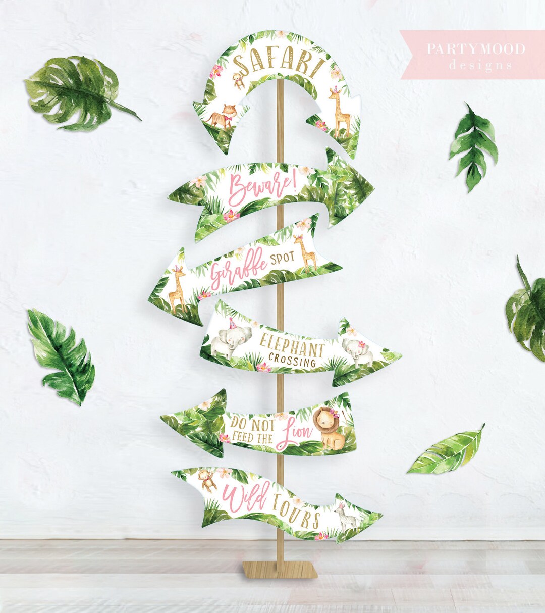 Safari Animals Arrows, Directional Party Arrows, Decor, Safari Animals ...