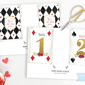 Alice in Wonderland Table Numbers 1-20, Mad Tea Party Decor, Onederland ...