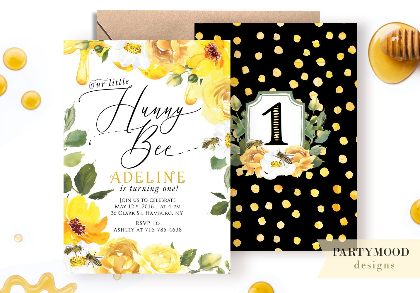 Bee Birthday Invitation Beehive Invite Little Honey Party - Etsy
