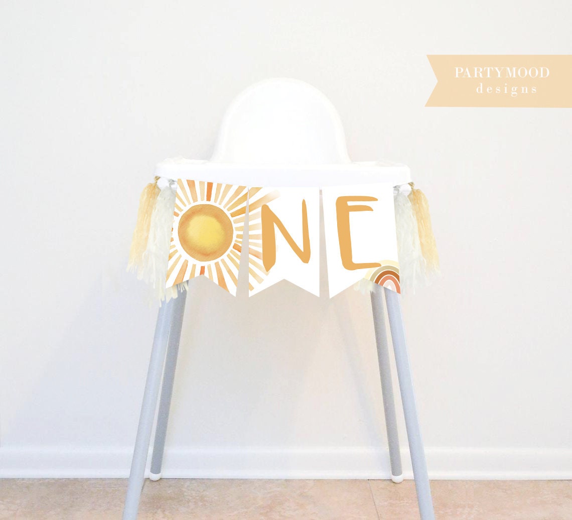 First Trip Around the Sun Backdrop, Editable, Sunshine Birthday Party ...