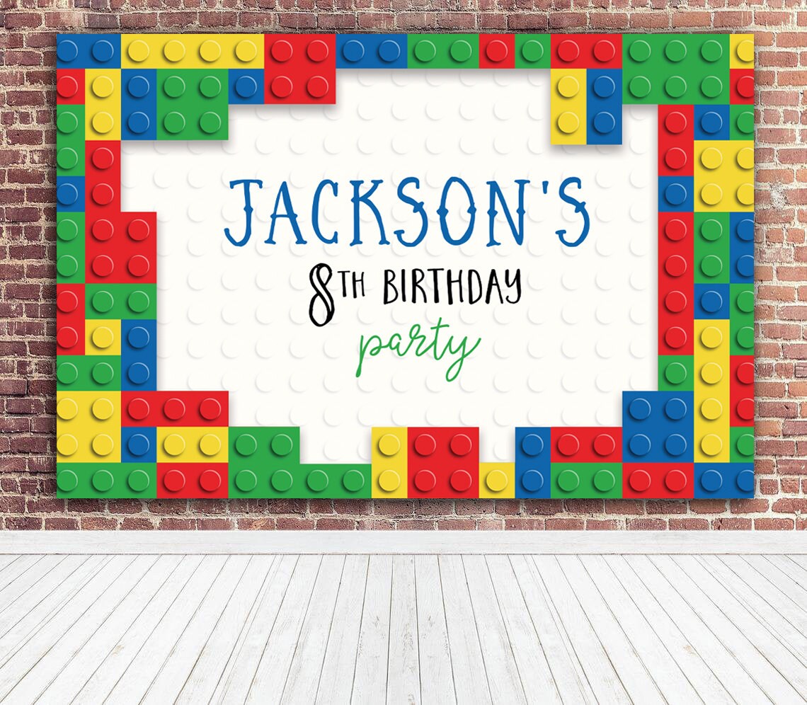 Building Blocks Backdrop Editable Backdrop Blocks Birthday - Etsy Canada