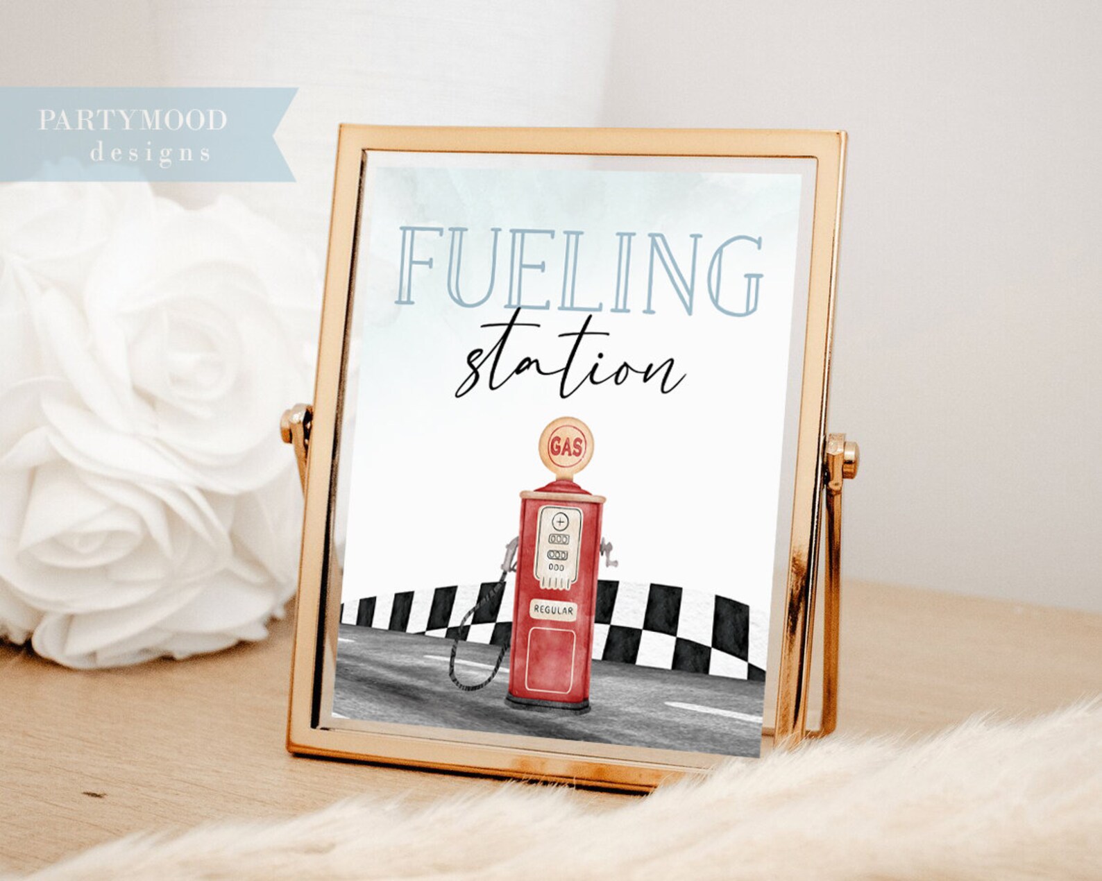 Fueling Station Sign, Fast One Fueling Station Sign, Race Car Birthday ...