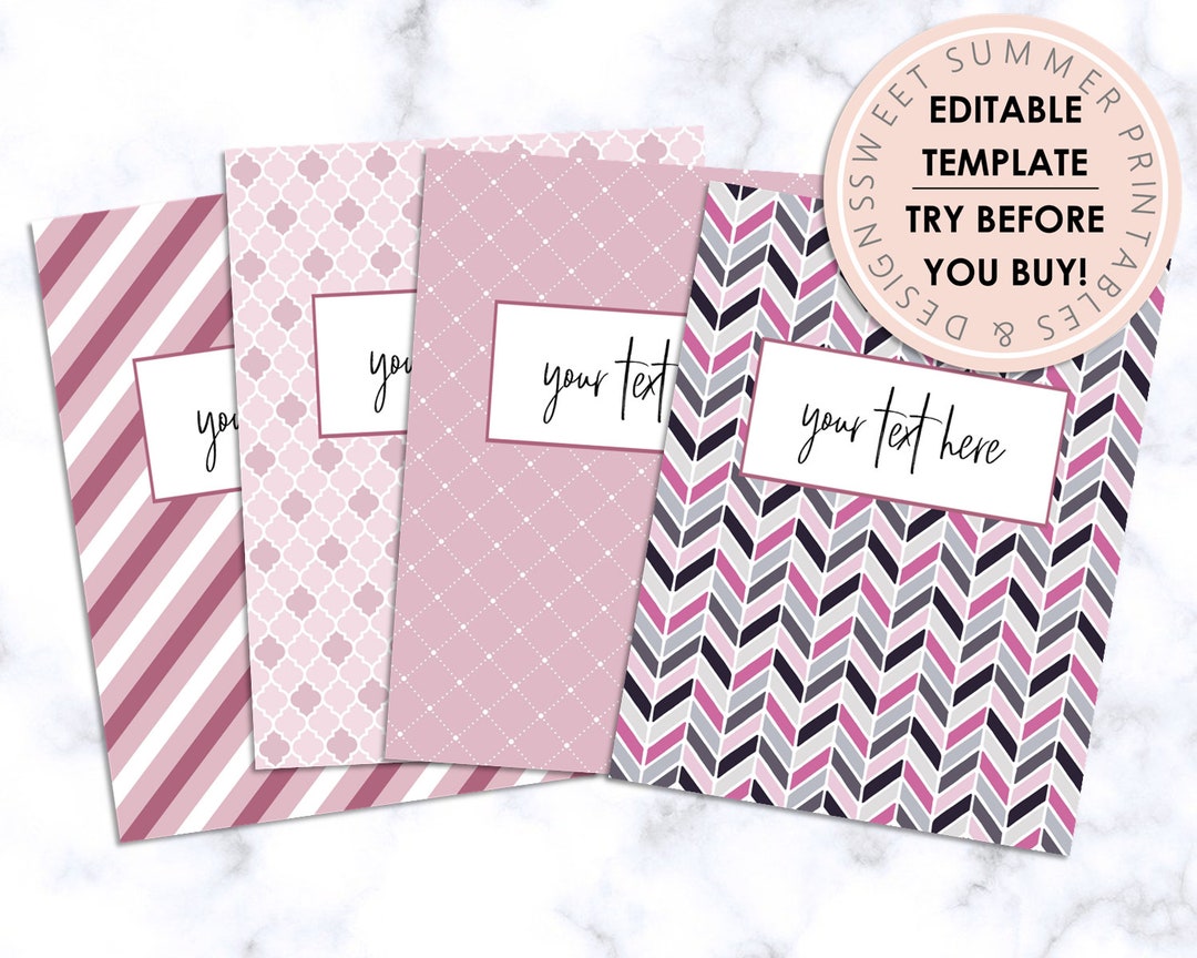 Pink Fun Editable Binder Covers, Pink Template, Editable Binder ...