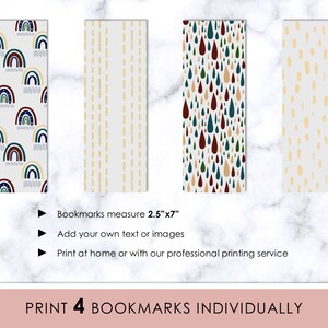 Boho Rainbow Editable Printable Bookmark, Boho Rainbow Bookmark ...