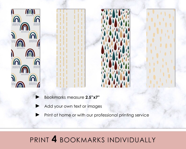 Boho Rainbow Editable Printable Bookmark, Boho Rainbow Bookmark ...