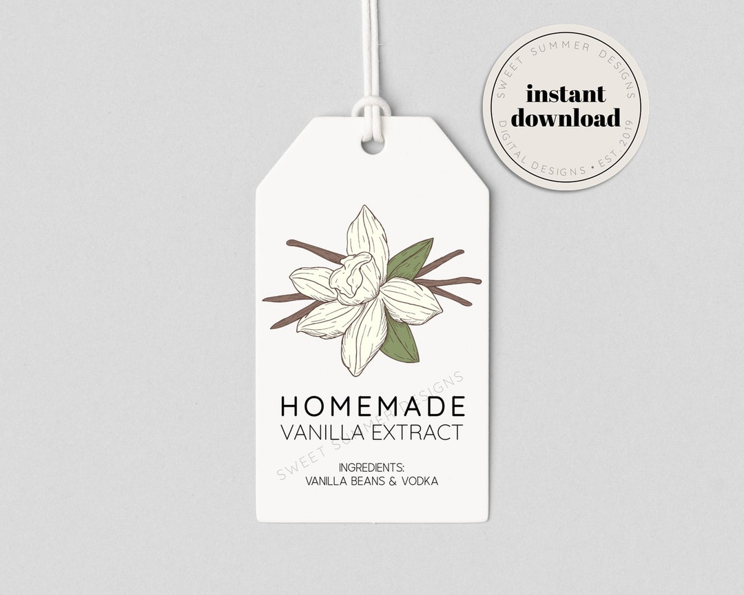 Flower Vanilla Extract Tag Printable, Simmer Potpourri Tag, Christmas ...