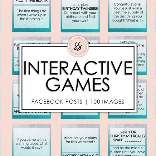 100 Rainbow Facebook Games Interactive Posts Social Media - Etsy