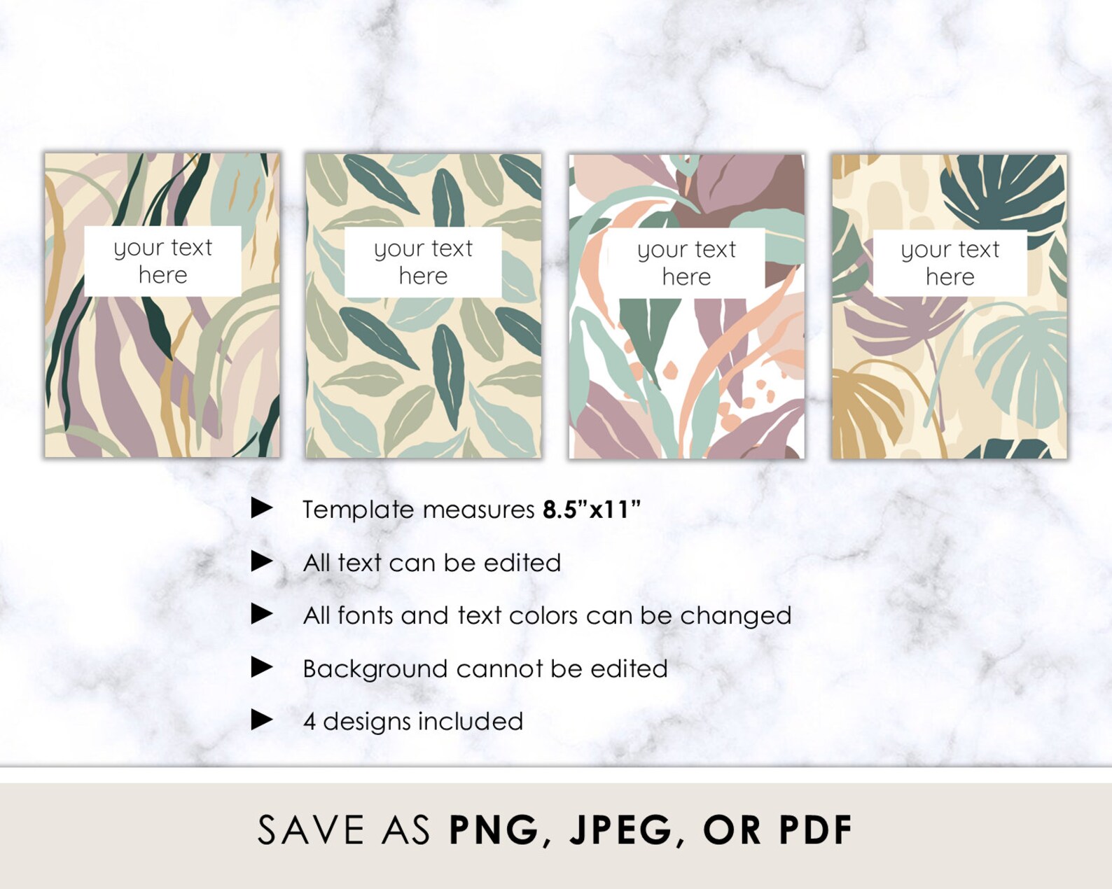 Tropical Spring Floral Editable Binder Covers Editable Binder | Etsy