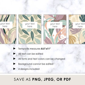 Tropical Spring Floral Editable Binder Covers, Editable Binder Cover ...