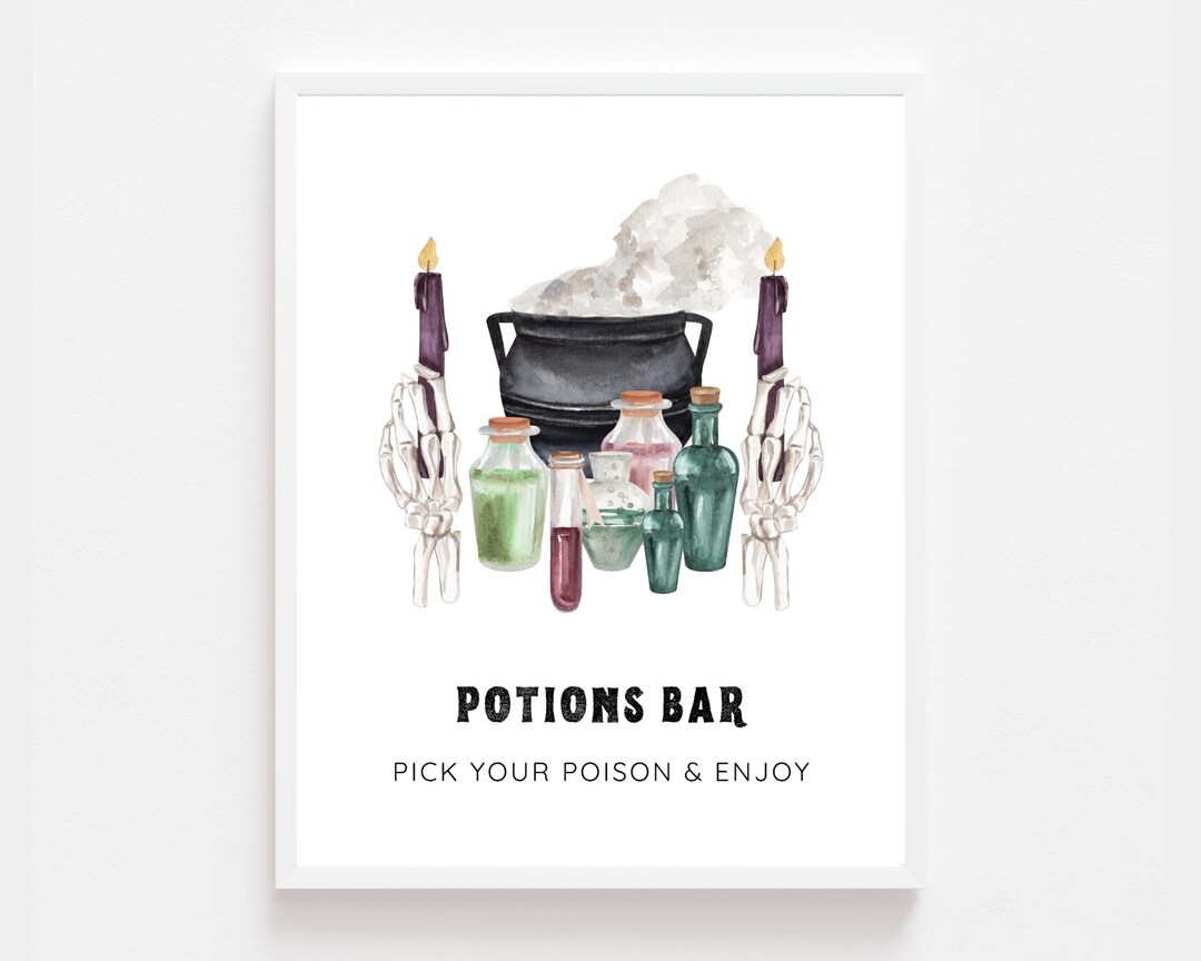 Halloween Party Potion Bar Sign Printable, Drink Sign, Potion Bar Sign ...