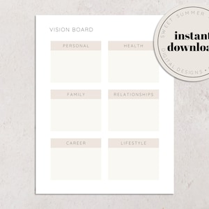 Vision Board Printable, Online Shop Planner, Small Business Planner ...