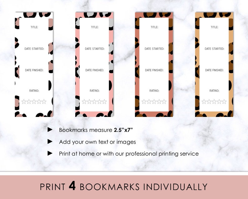Leopard Print Book Review Printable Bookmark Book Review - Etsy