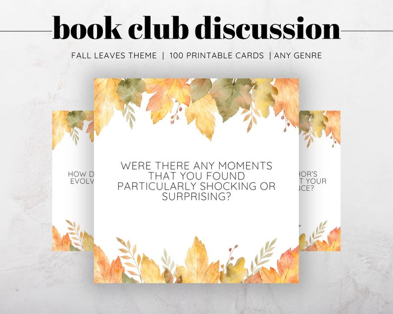 100 Fall Leaves Book Club Questions Printable, Book Club Discussion ...