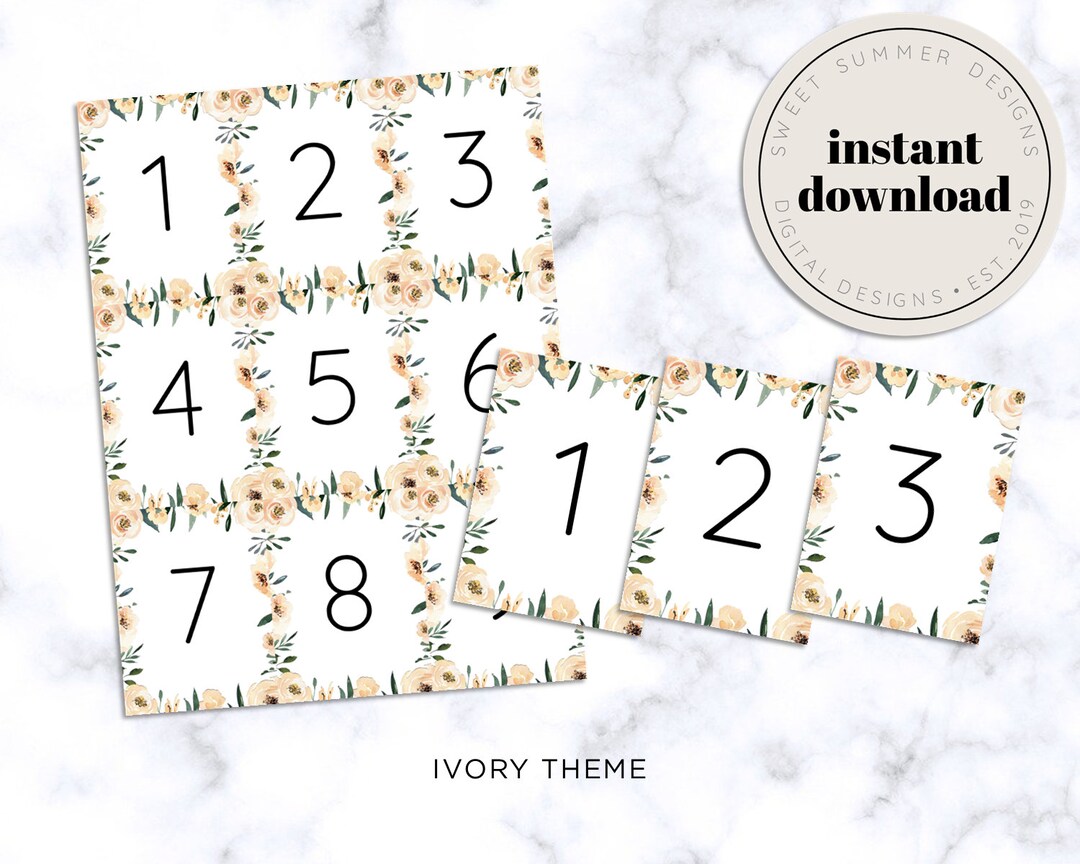 Reseller Ivory Floral Inventory Label Printable, Boutique Planner ...