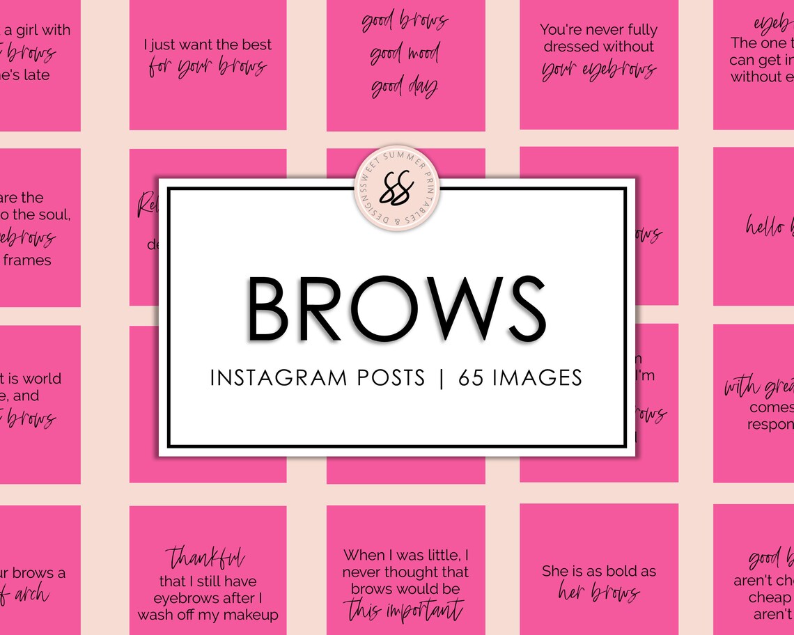 65 Brow Artist Hot Pink Instagram Posts Brows Quotes Social - Etsy